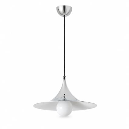 Suspension métal chromé ø30 cm trompette câble 380 cm | Maisons du Monde