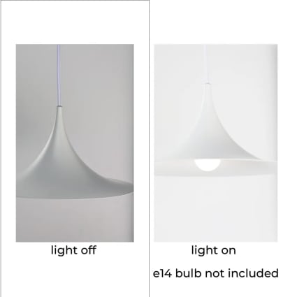 Sospensione metallo bianco ø30 cm tromba cavo 380 cm | Maisons du Monde