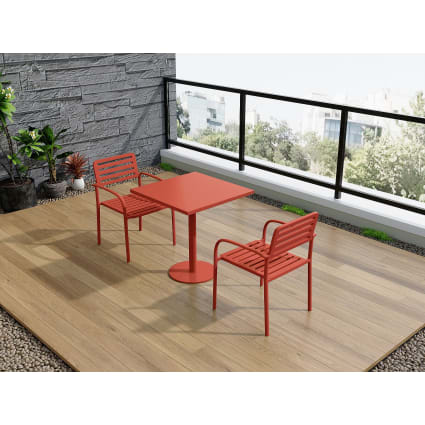 Table de jardin acier terracotta Nily | Maisons du Monde