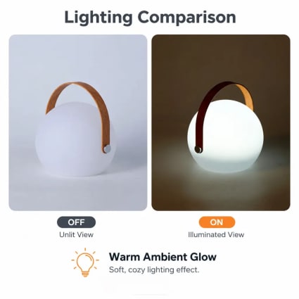 Lampada da tavolo led rgbw bianca esterno con telecomando ø20 cm ...
