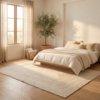 Tapis en jute fait main ecru 120x180cm Dune | Maisons du Monde