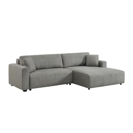 Canapé d'angle droit convertible 3 places tissu gris foncé Wide ...