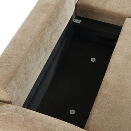 Canapé d'angle convertible 3 places tissu taupe Nouma | Maisons du Monde