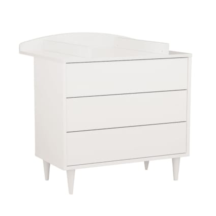 Commode à langer 3 tiroirs avec fronton et pieds bois laqués - ouvert ...