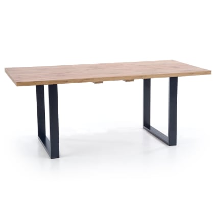 Table à manger industrielle extensible chêne et acier noir 160-210cm ...
