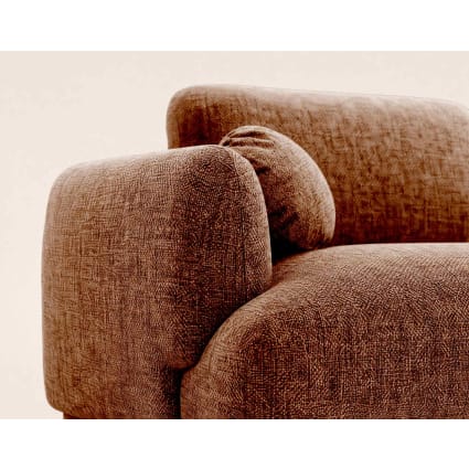 Canapé droit 3 places en tissu texturé terracotta Pietro | Maisons du Monde
