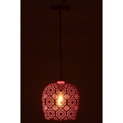 Lampe suspendue en métal rouge 23.5x23.5x39 cm | Maisons du Monde