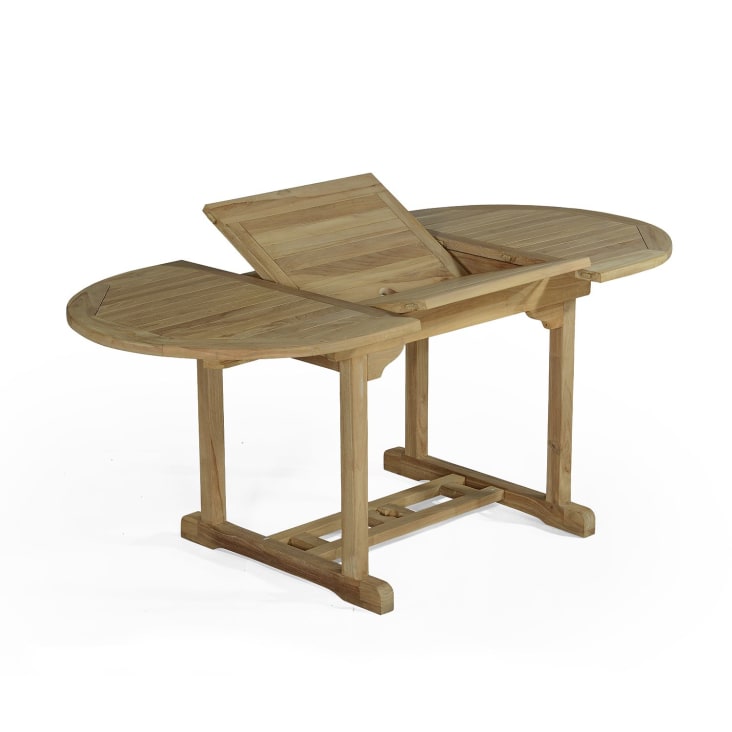 Mesa extensible oval de teca maciza 120/180 x 90 cm Sirius | Maisons du ...