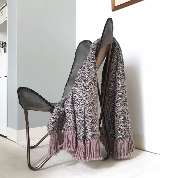 Plaid rosa malva 125x150 SOLID | Maisons du Monde