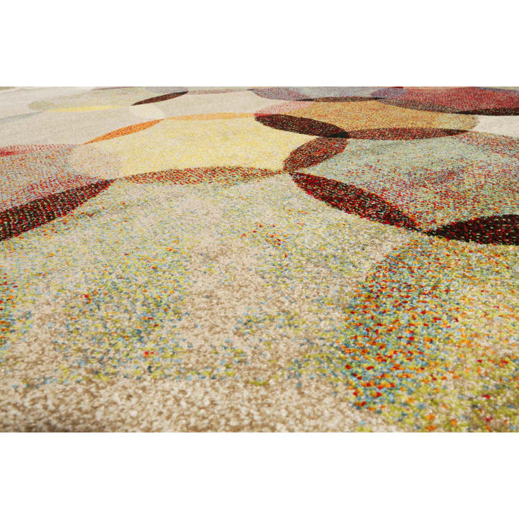 Kurzflor Teppich mit Vintage-Kreismuster in warmen Tönen 120x170 ...