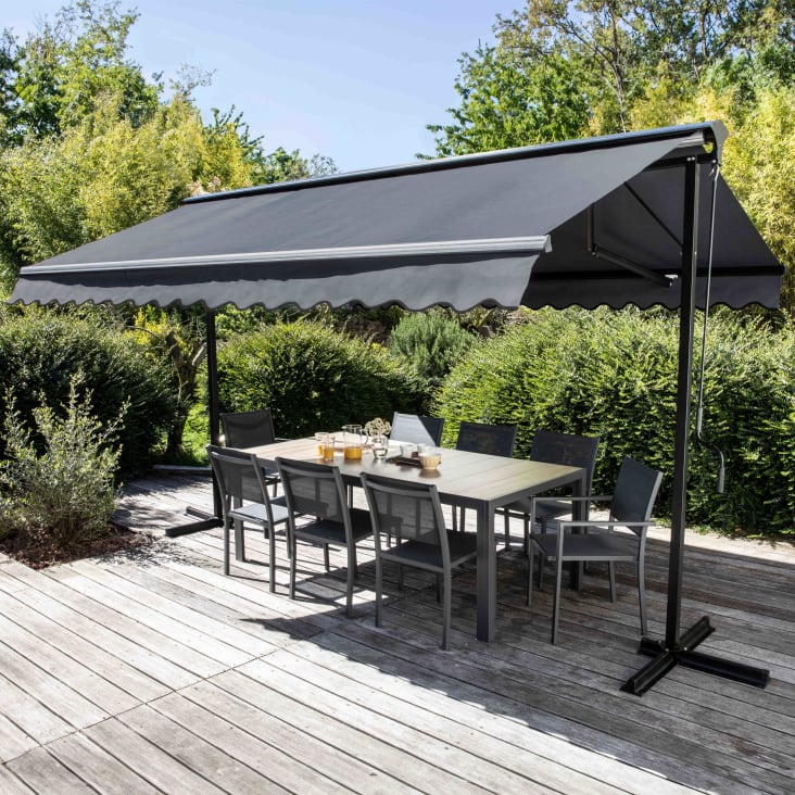 Tenda da sole doppio pendio con cassaforte 3x4 m in alluminio grigio ...