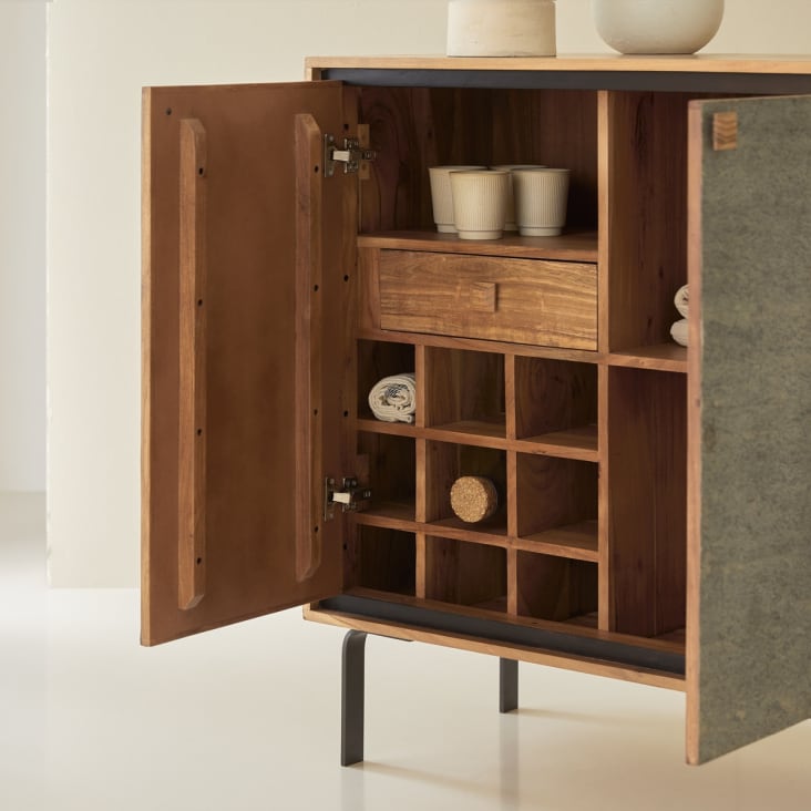 Bahut bar en acacia 90 cm TEMIS | Maisons du Monde