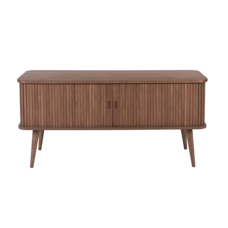 Sideboard aus Holz mit Nussbaum-Finish und Schiebetüren Barbier ...