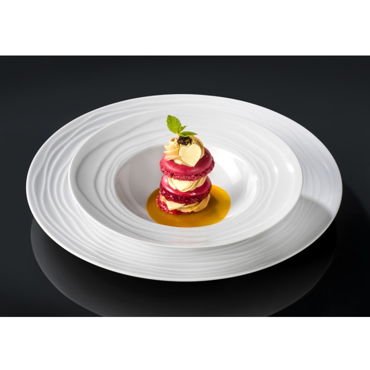 6er Set tiefe Teller aus Limoges-Porzellan, Weiß Onde | Maisons du Monde