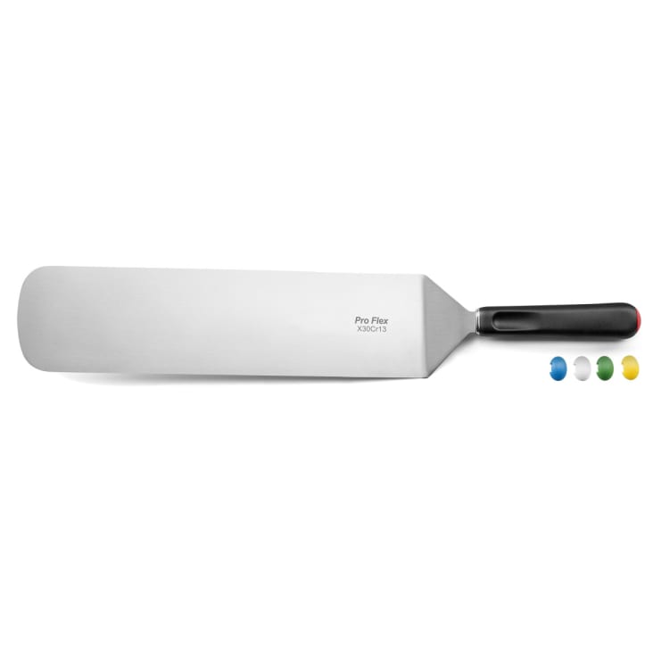 Breiter gebogener Pfannenwender 35cm aus Edelstahl X30CR13, Schwarz Pro ...