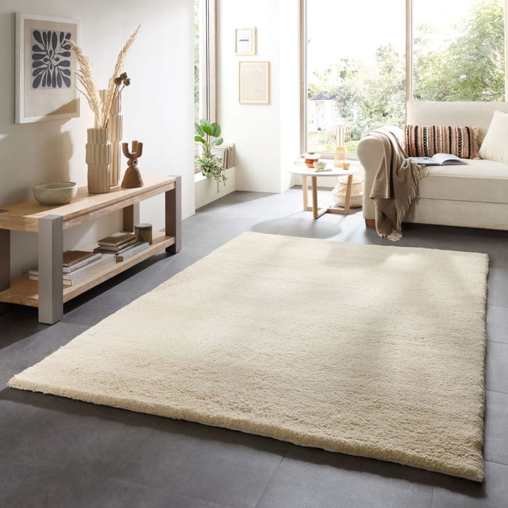 Alfombra bereber de lana virgen anudada a mano - blanc - 60x120 cm HADJ ...
