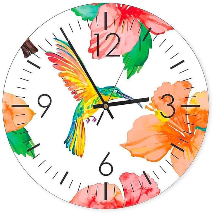 Horloge colibri orange D60 | Maisons du Monde