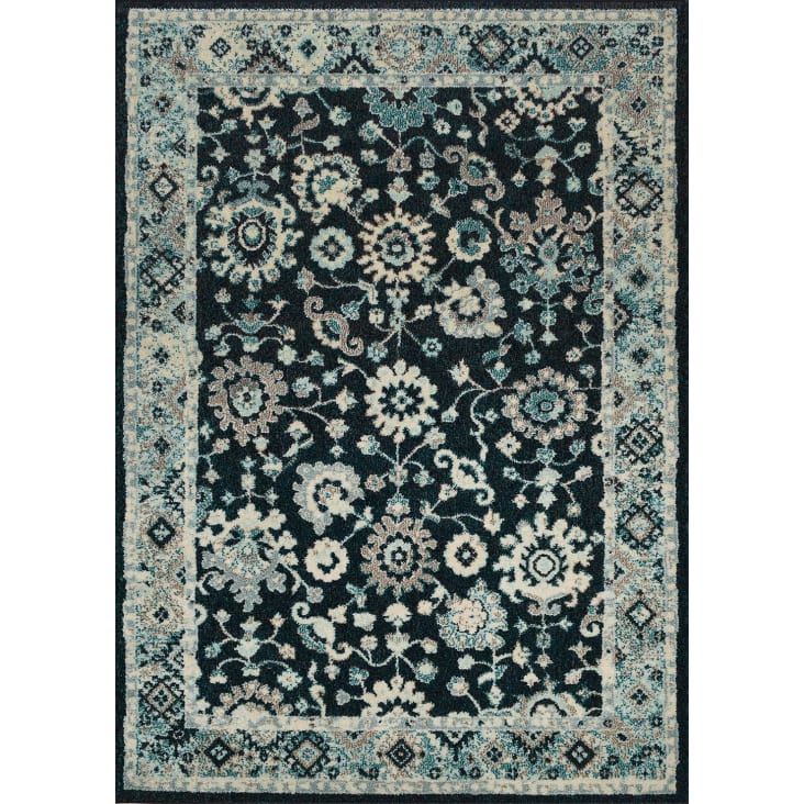 Vintage Wohnzimmer Teppich - blau Kurzflor weicher Flor 120X170 ...