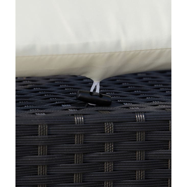 Salón de jardín encastrable 10 plazas resina trenzada negro/blanco ...