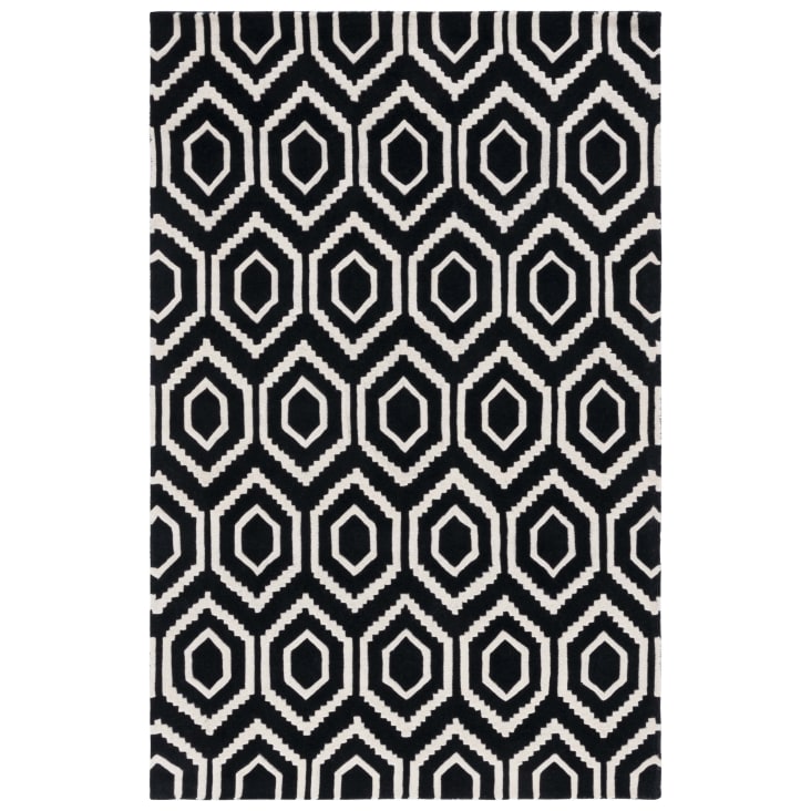 Alfombra lana negro/beige 150 x 245 Chatham | Maisons du Monde
