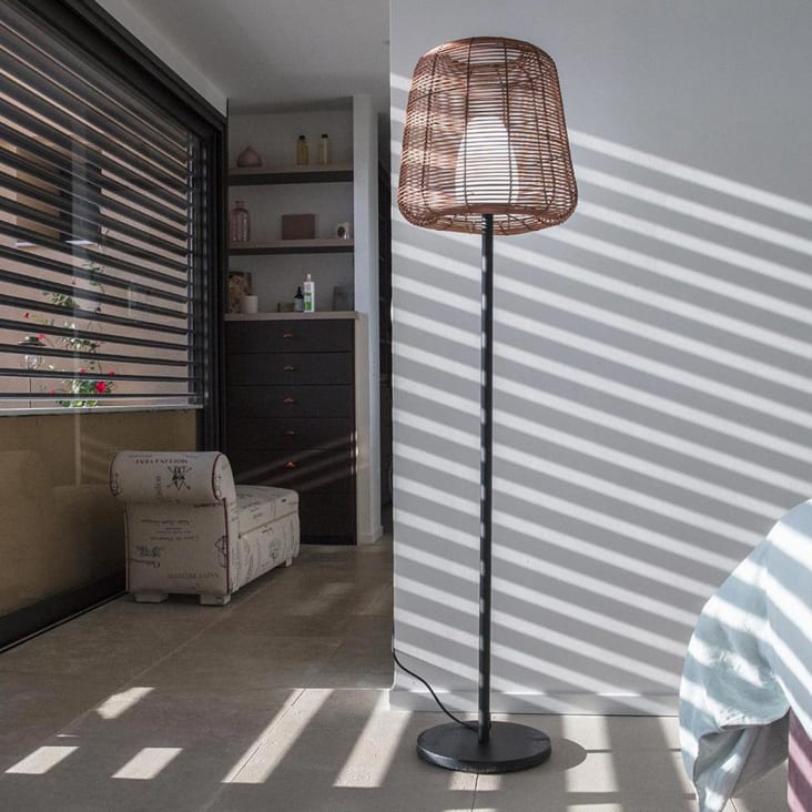 Lámpara de pie exterior con cable madera h150cm Tall boheme | Maisons du Monde
