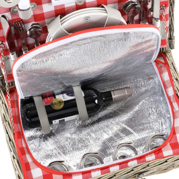 Cestino da picnic Marly a quadretti rossi e bianchi 4 persone | Maisons ...