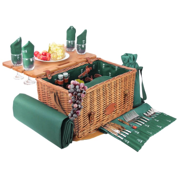 Panier picnic Saint-honoré 4 personnes vert foncé | Maisons du Monde