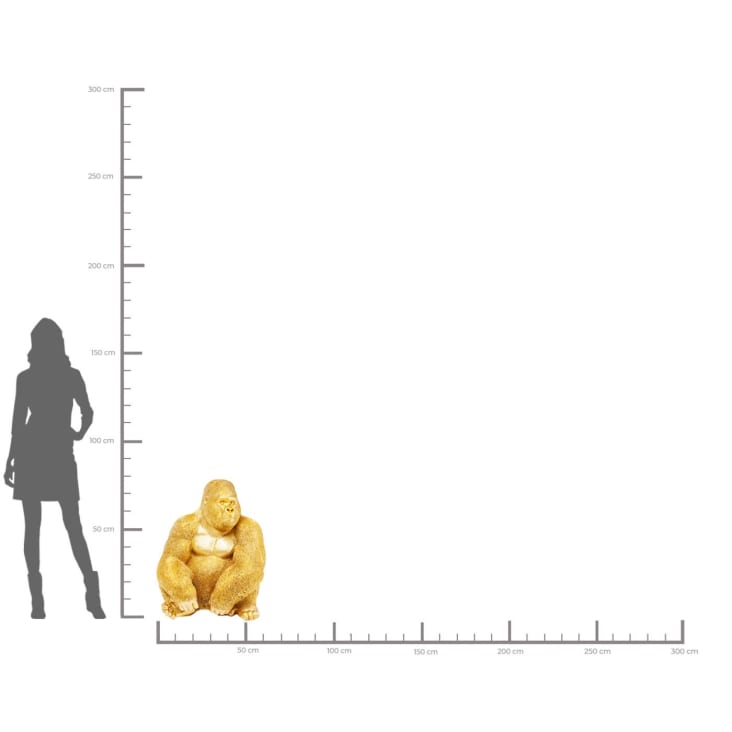 Figura deco monkey gorilla side xl oro 76cm Gorilla | Maisons du Monde