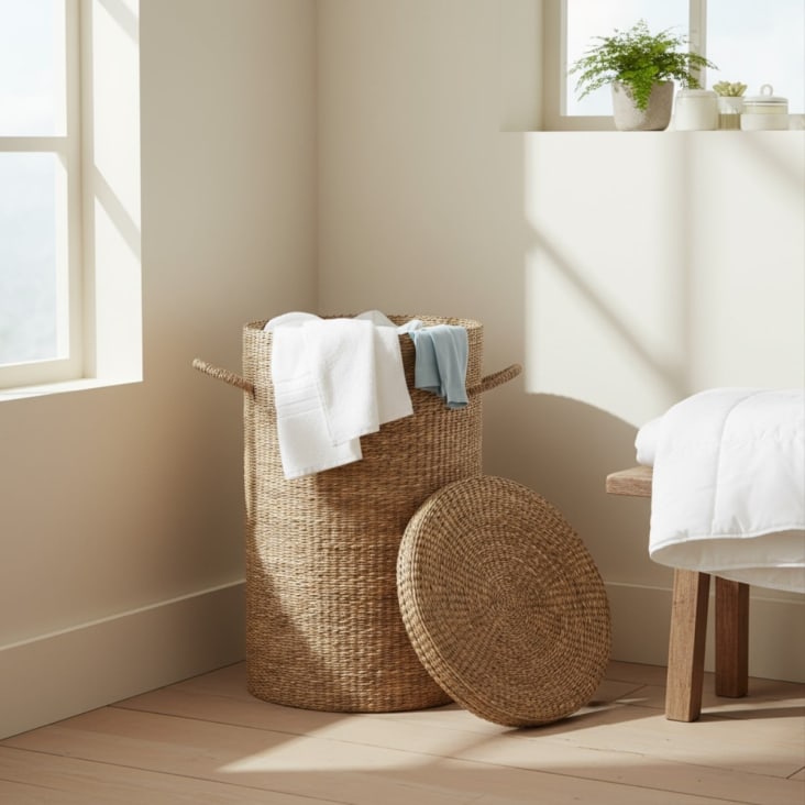 Cesta para ropa de junco de mar natural | Maisons du Monde