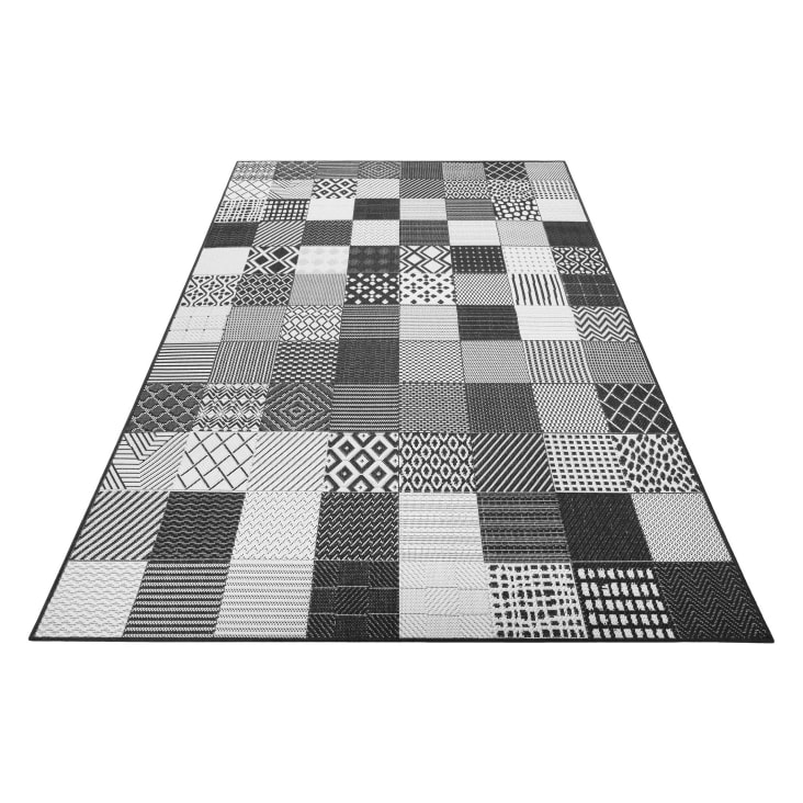 Wetterfester Outdoor Teppich schwarz, weiß, Balkon, Terrasse 200x290 ...