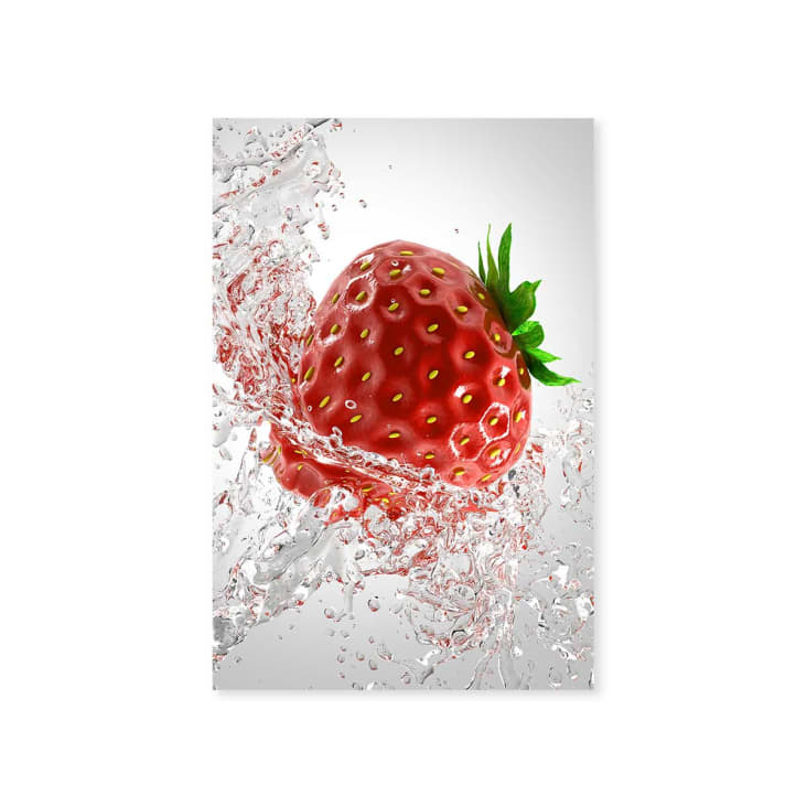 Tableau fraise et goutte d'eau impression sur verre acrylique 30x45 cm ...