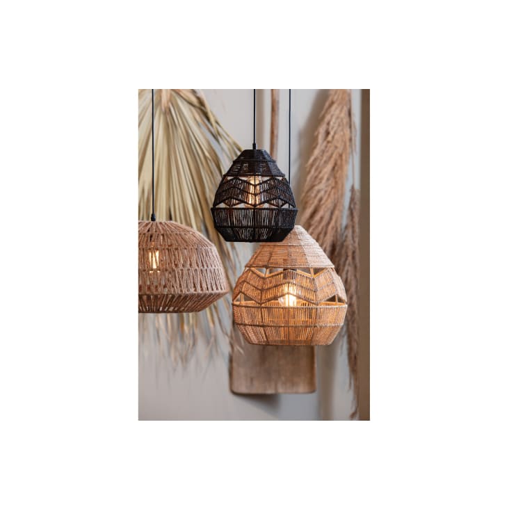 Lámpara de techo de cordón de papel negro Adelaide | Maisons du Monde