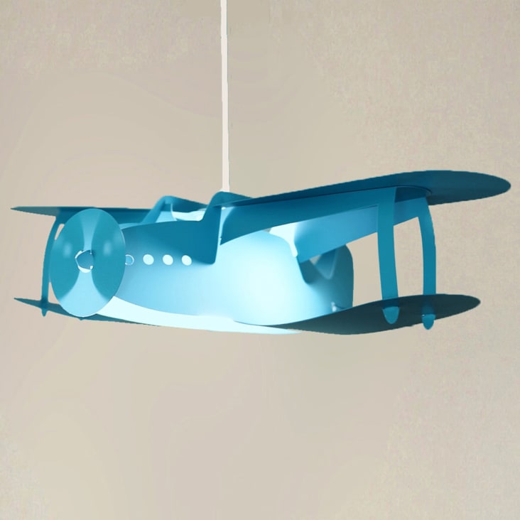 Lámpara de techo infantil Avión Turquesa 50 cm | Maisons du Monde