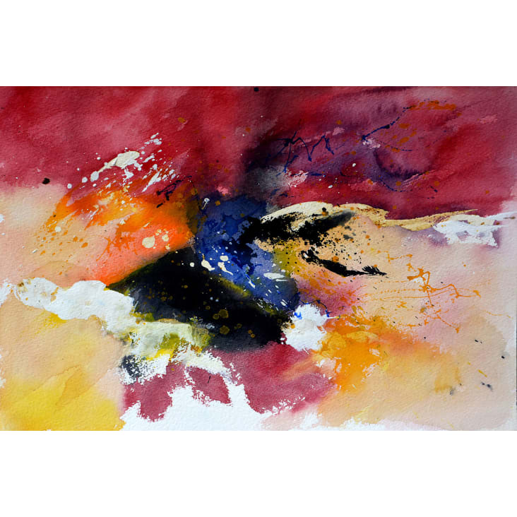 Tableau peint abstraite aquarelle imprimé sur toile 60x40 cm | Maisons ...