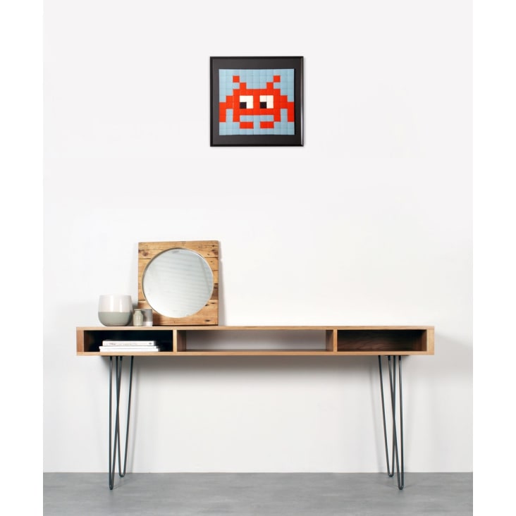 Cadre mosaïque en verre rouge 30x30cm INVADERS | Maisons du Monde