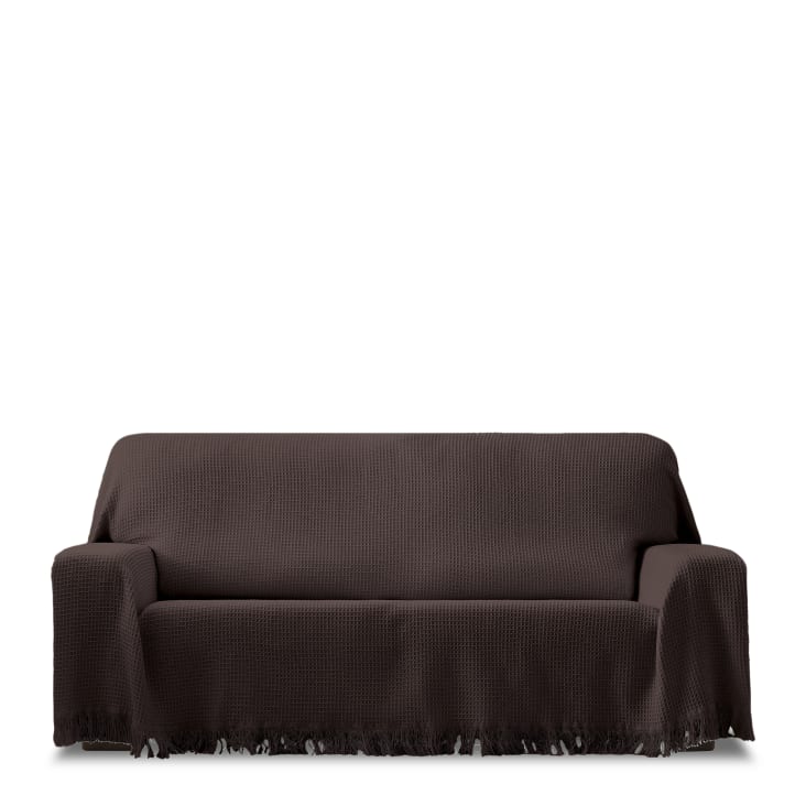 Plaid Multiuso 2 posti marrone 180 cm (Misure contando le frange) EYSA | Maisons du Monde