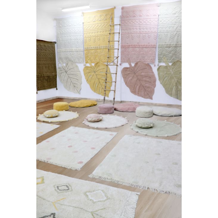 Puff aldogón beige 50x50x20 RE EDITION | Maisons du Monde