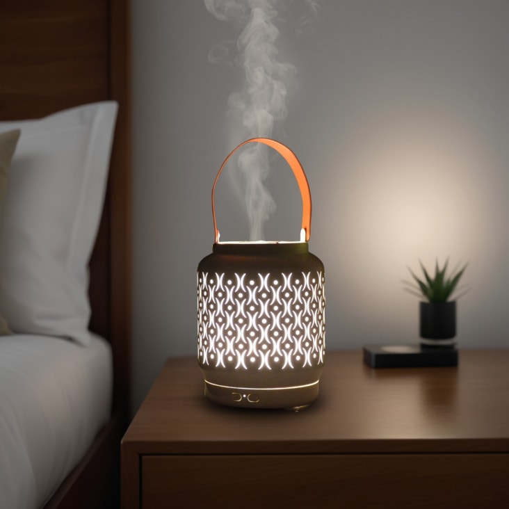 Diffusore oli essenziali stile lanterna senza fili ricaricabile 20cm ...