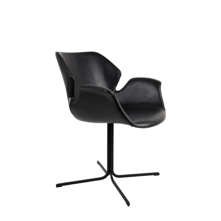 Sillón de cuero negro Nikki | Maisons du Monde