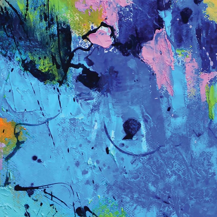 Cuadro azul secreto Impresión sobre lienzo 80x80cm | Maisons du Monde