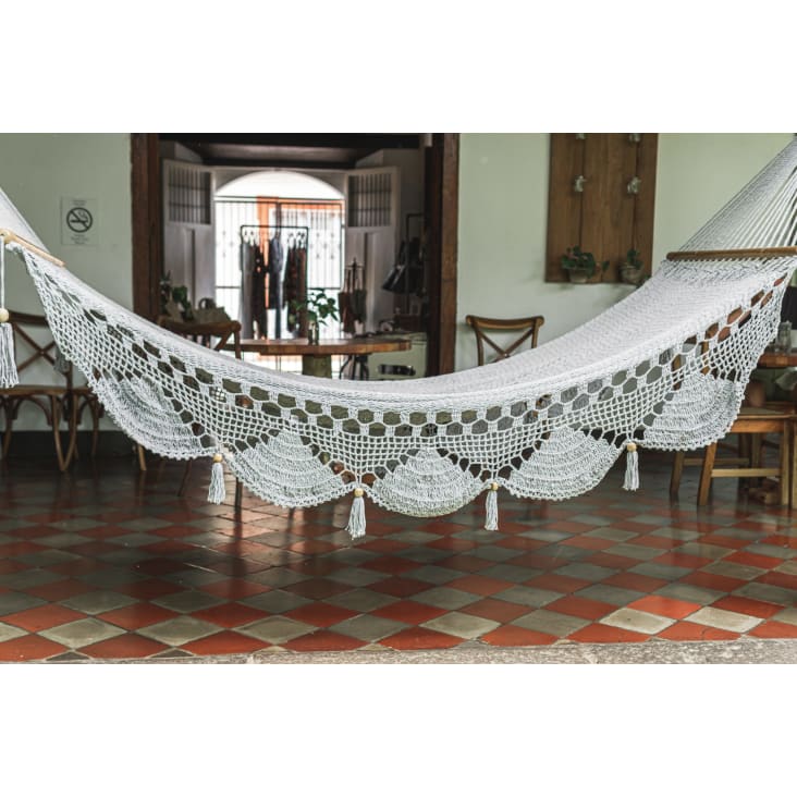 Hamaca de madera nicaragüense - gris - 100% algodón - 100 x 360 cm ...