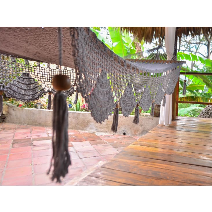 Hamaca de madera nicaragüense - gris - 100% algodón - 100 x 360 cm ...