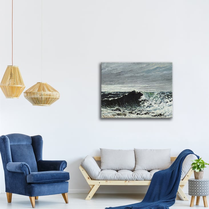 Tableau impression sur toile la vague Gustave Courbet 50x60cm | Maisons ...