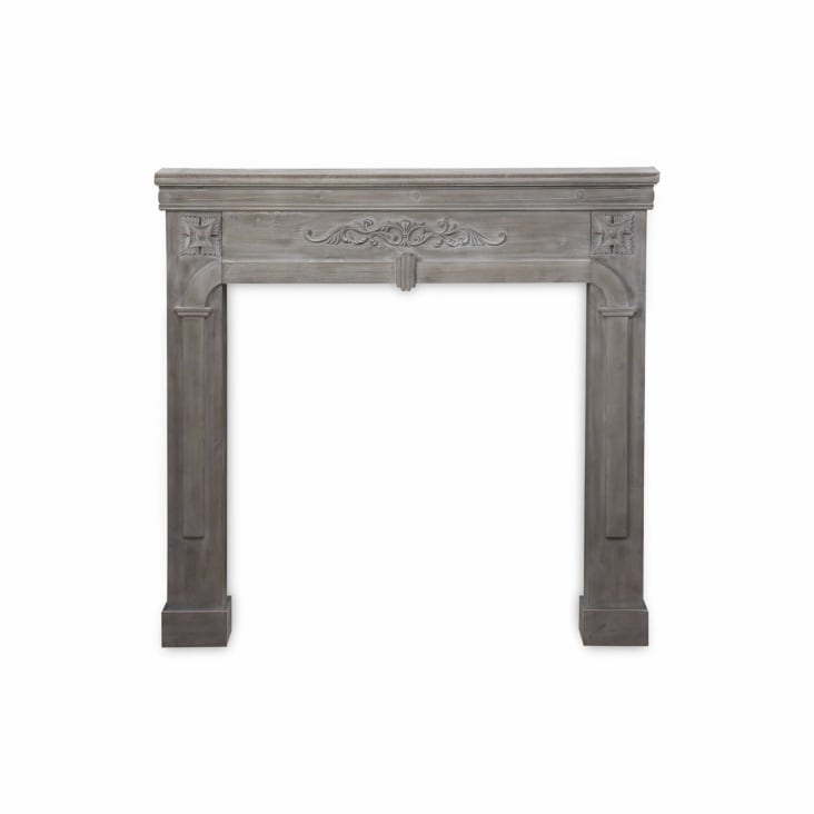 Marco con efecto de madera, cerusa gris Romance | Maisons du Monde