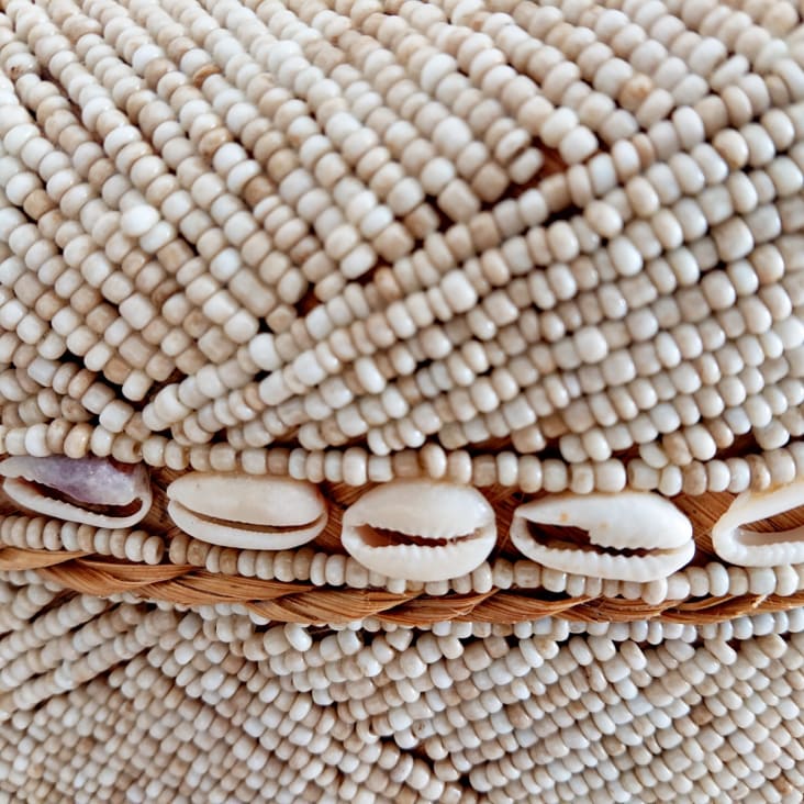 Box aus Bambus, Muscheln und Perlen, Beige 15 x 15 cm ZARA | Maisons du ...