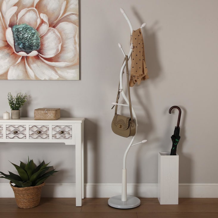 Appendiabiti da terra per ingresso o corridoio in metallo bianco ...