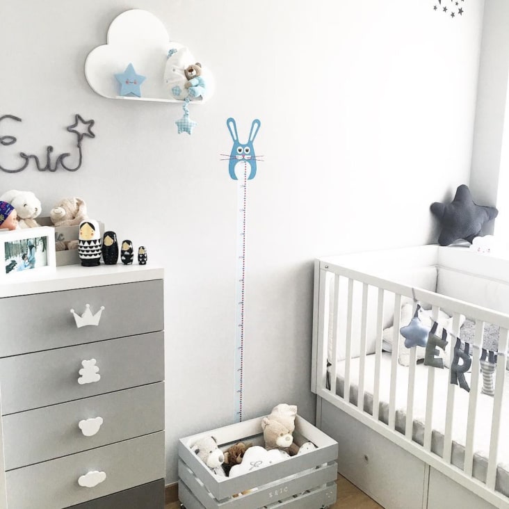 Adesivo in vinile metro da parete coniglio blu | Maisons du Monde