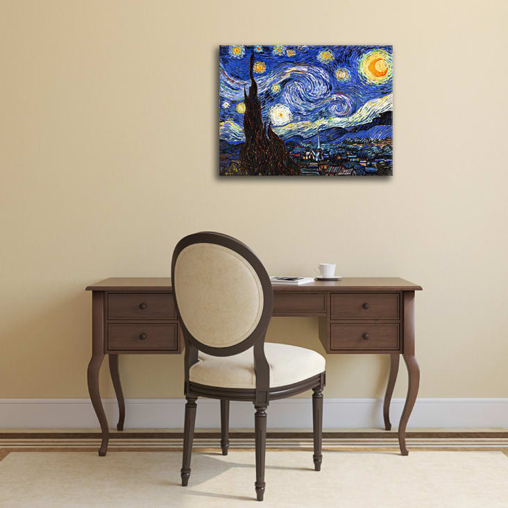 Tableau impression sur toile Nuit Étoilée Vincent Van Gogh 80x100cm ...