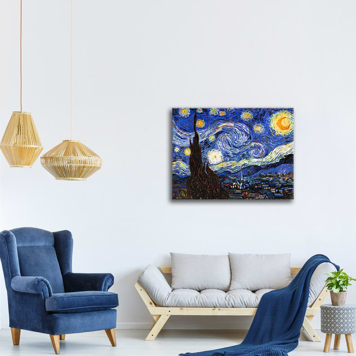 Tableau impression sur toile Nuit Étoilée Vincent Van Gogh 80x100cm ...