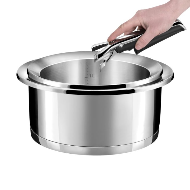 Topfset Ø 16, 20 cm mit abnehmbarem Griff aus Edelstahl 18/10 Ycône ...